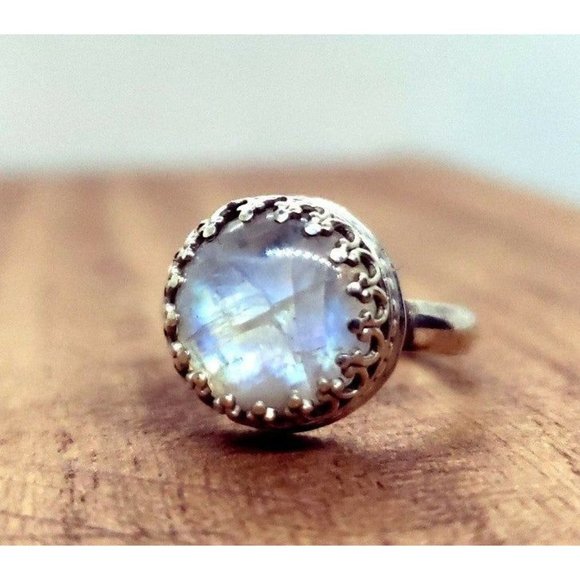 Handmade | Jewelry | Moonstone Crown Crystal Ring Sterling Silver Ring ...